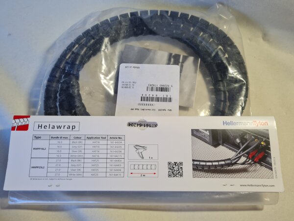 Helawrap Schlauch zur Bündelung von Kabeln und Leitungen 2m schwarz, 7,52